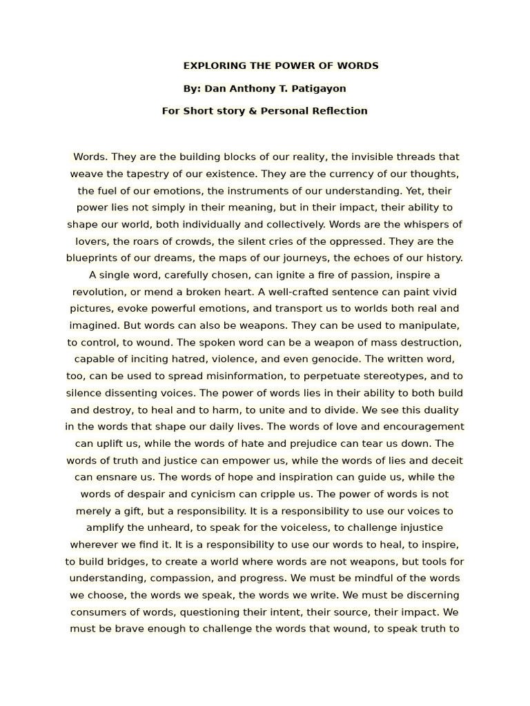 Exploring The Power of Words | PDF