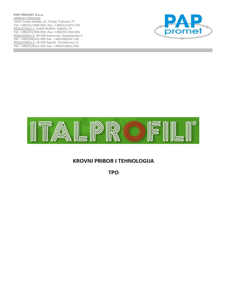 Italprofili - Katalog TPO | PDF