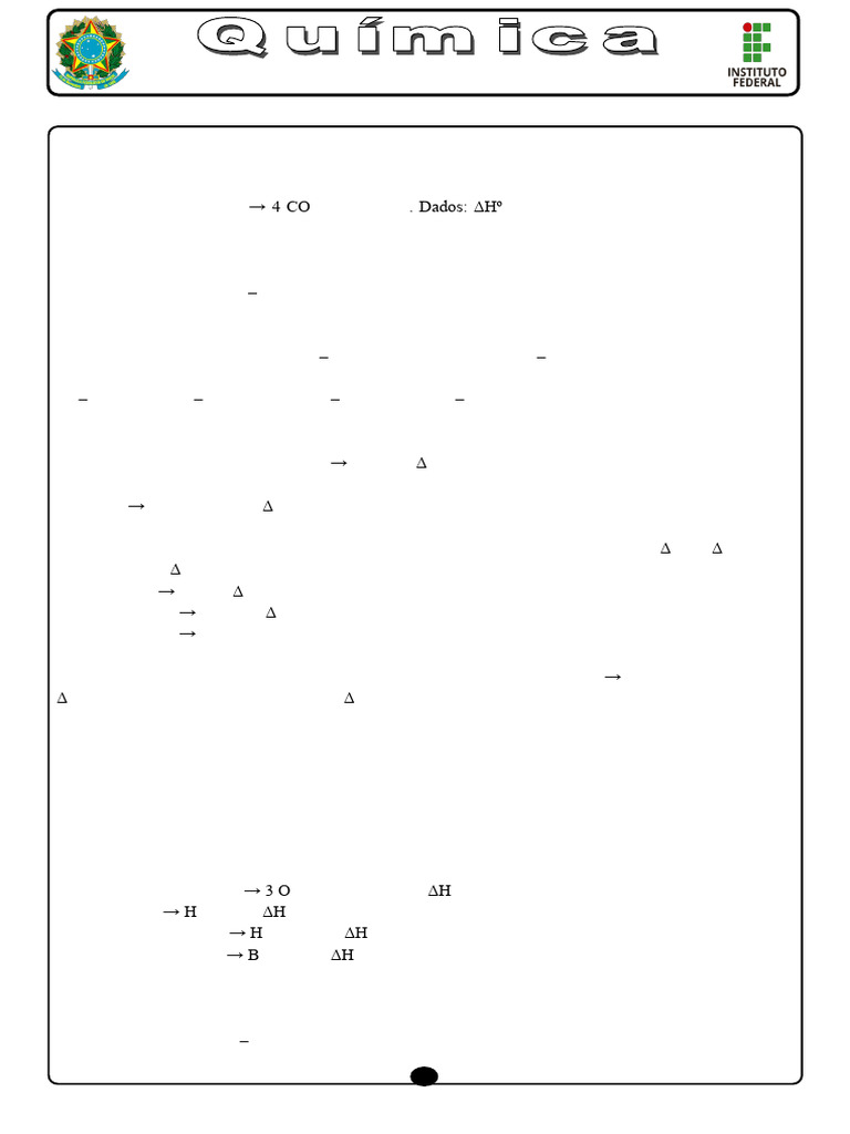Lista de Exercícios - 03 | PDF | Entalpia | Combustão