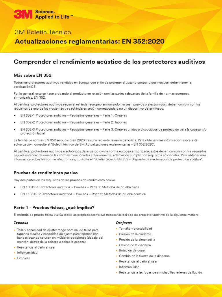 3m PSD Hearing En352 Bulletin Part2 Techpaper Es Es LR | PDF | Decibel ...