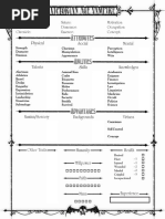 Vampire Revised Quickstart Sheet | PDF