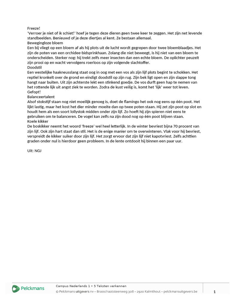 Tekst Freeze! (8 Lay-Out) | PDF