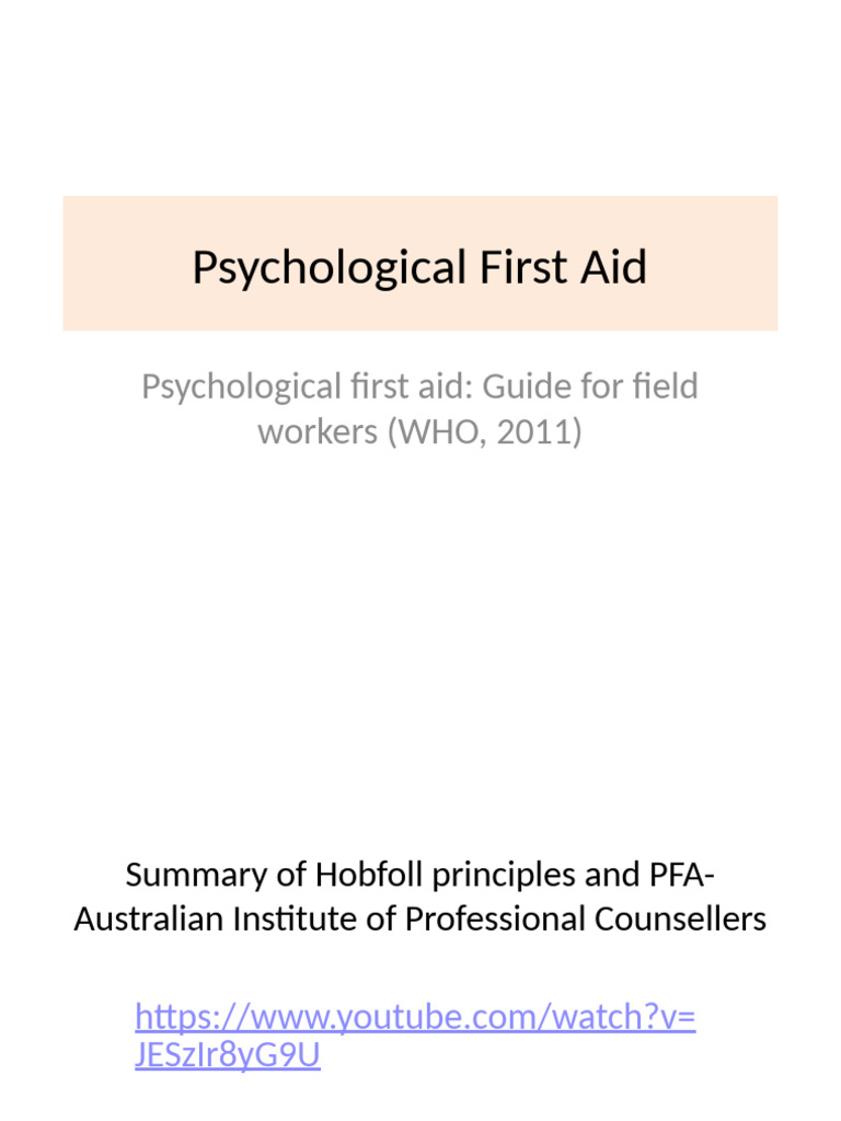 8.psychological First Aid | PDF | Behavioural Sciences | Social Psychology