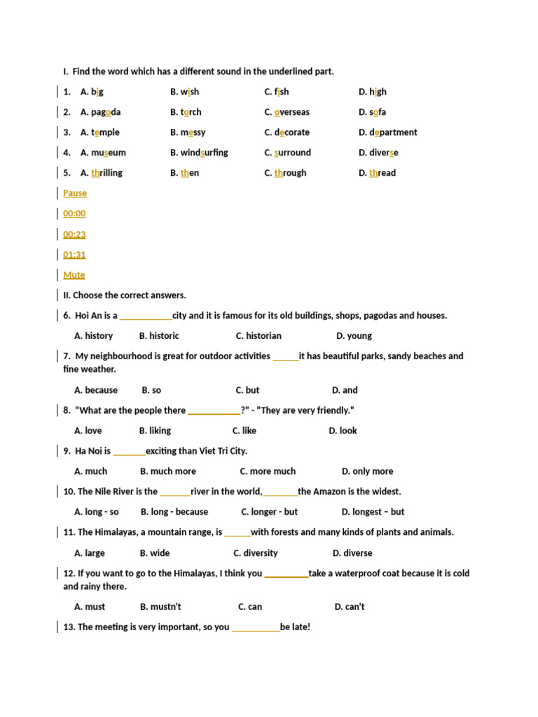 Sound Discrimination and Vocabulary Exercises | PDF | Sweet Potato