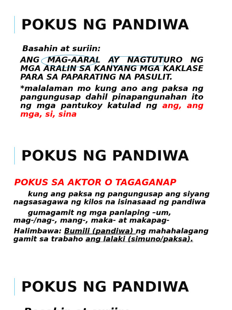 Pokus NG Pandiwa | PDF