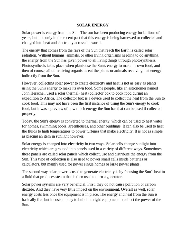 Solar Energy - Reading | PDF | Solar Energy | Solar Power