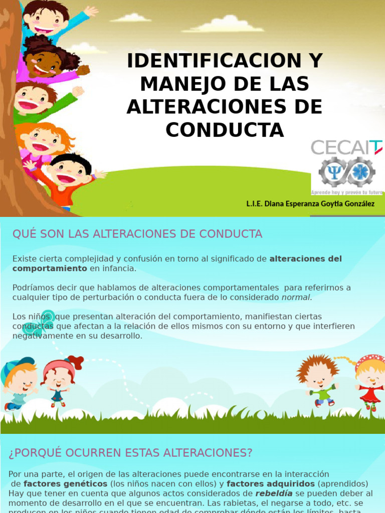 Manejo de Alteraciones de Conducta Infantil | PDF | Desorden ...