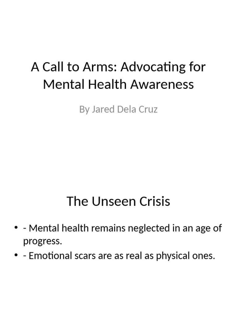 Mental Health Advocacy Presentation Expanded | PDF | Mental Health ...