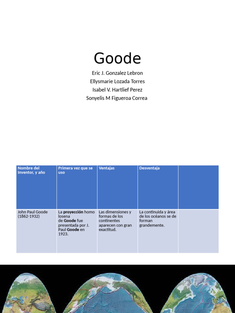 Proyección Homolosena de Goode: Ventajas y Desventajas | PDF