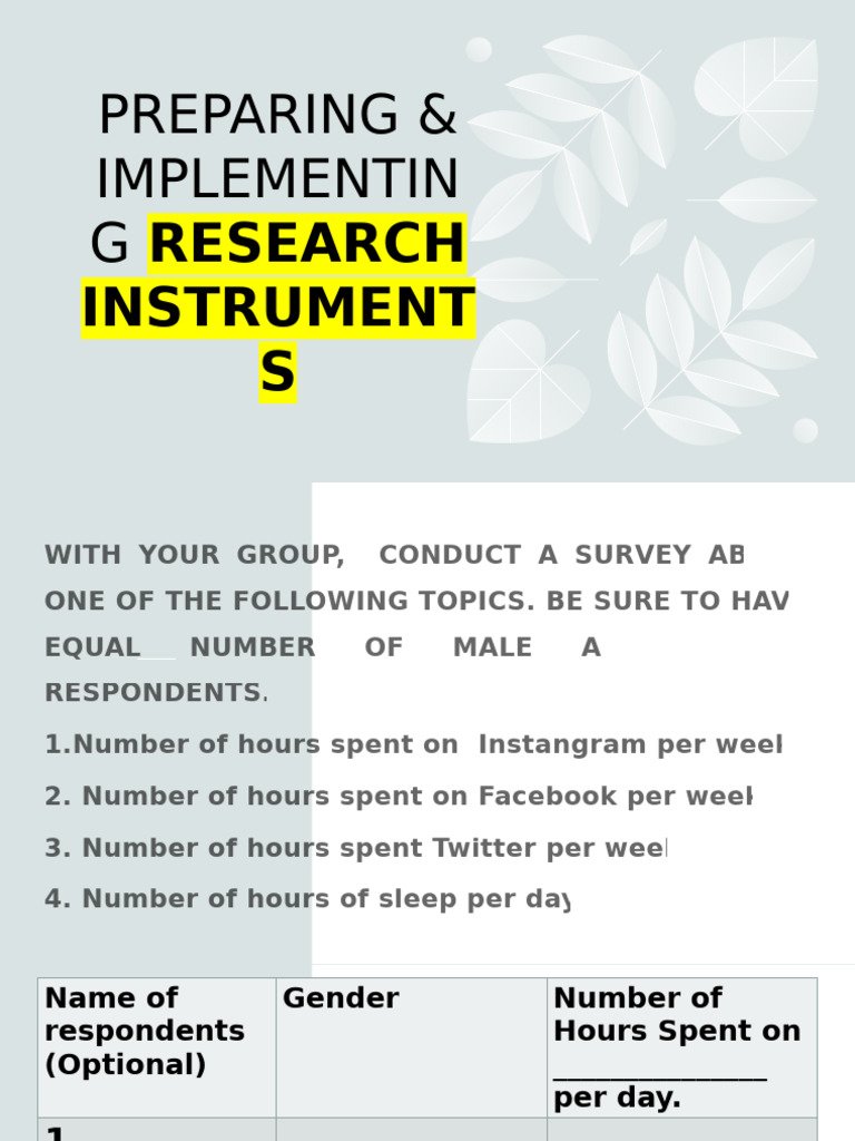 Preparing Implementing Research Instruments | PDF | Survey Methodology ...