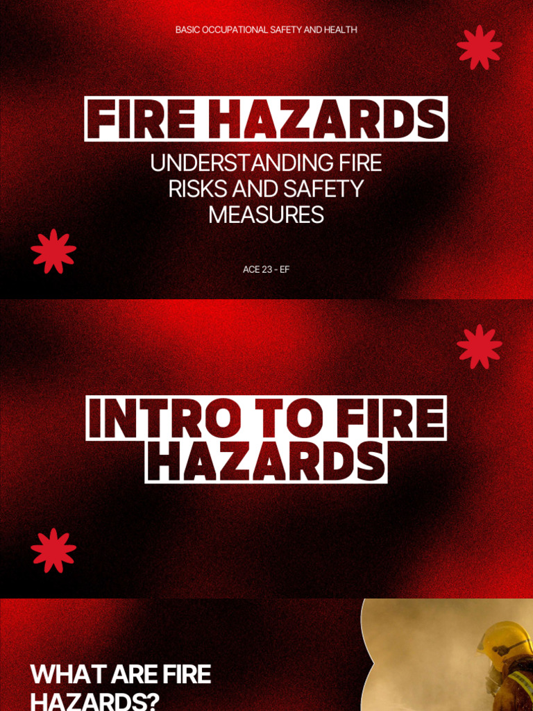 ACE 23 As3.3 Fire Hazards | PDF | Fires | Fire Safety