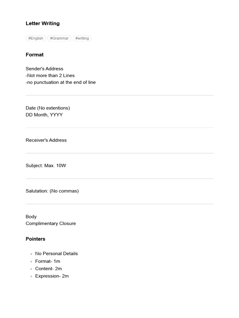 Letter Writing Format Guide | PDF