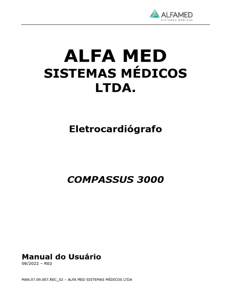 Eletrocardiógrafo - Alfamed - Compassus 3000 | PDF | Eletrocardiografia ...