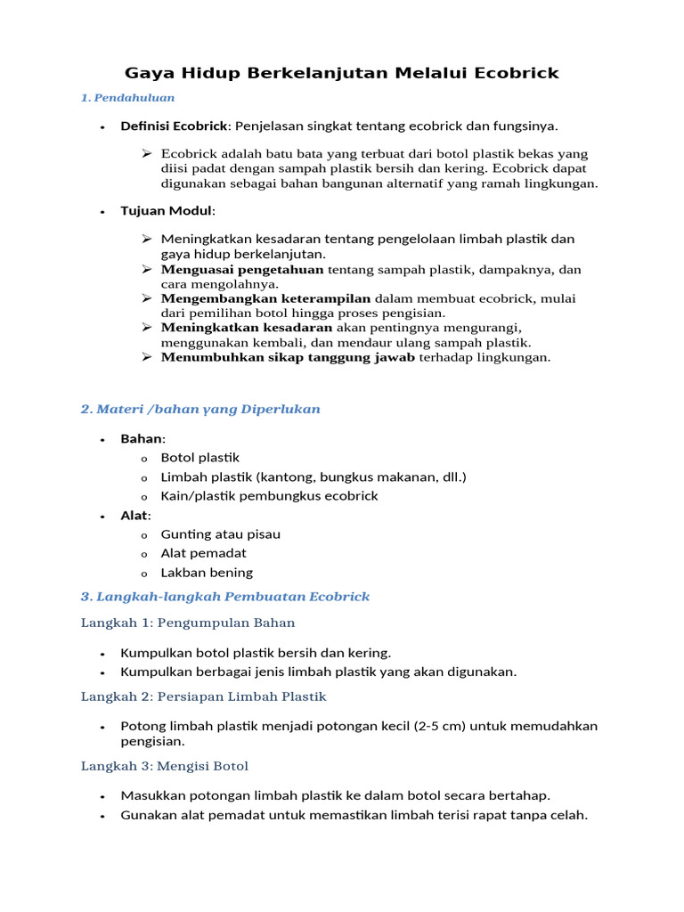 Modul Ecobrick | PDF
