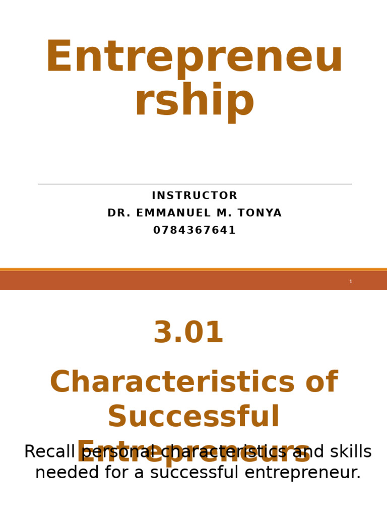Module Entrepreneurship 4 | PDF | Entrepreneurship | Business