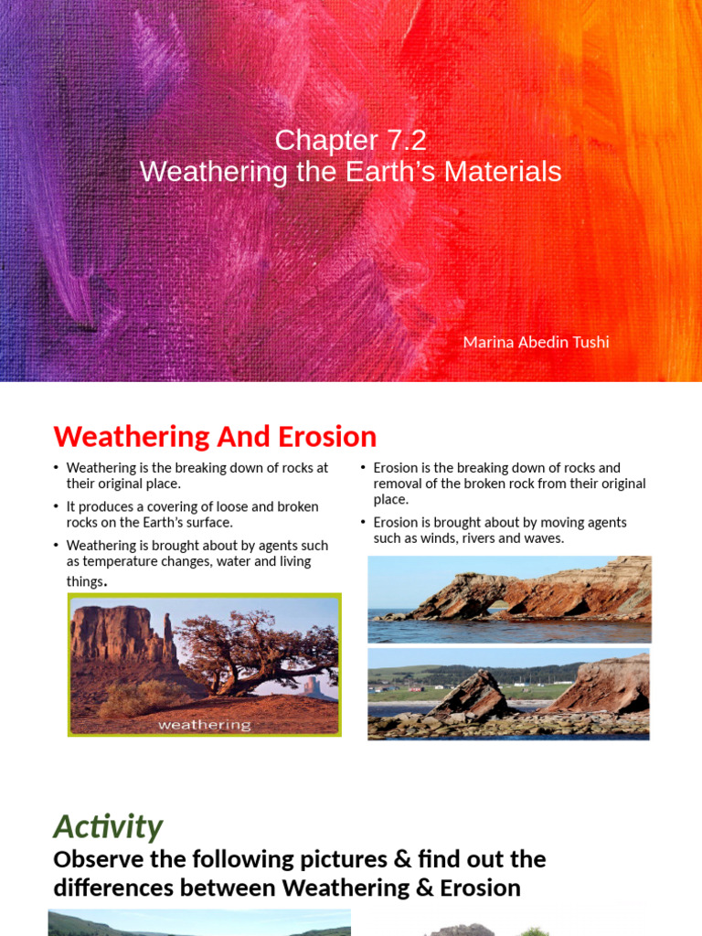 7.2 Weathering Earths Materil | PDF | Weathering | Erosion