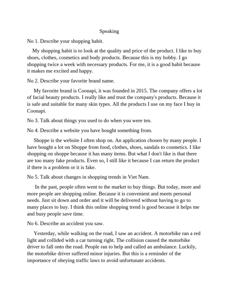 Speaking Ta3 | PDF | Marketing