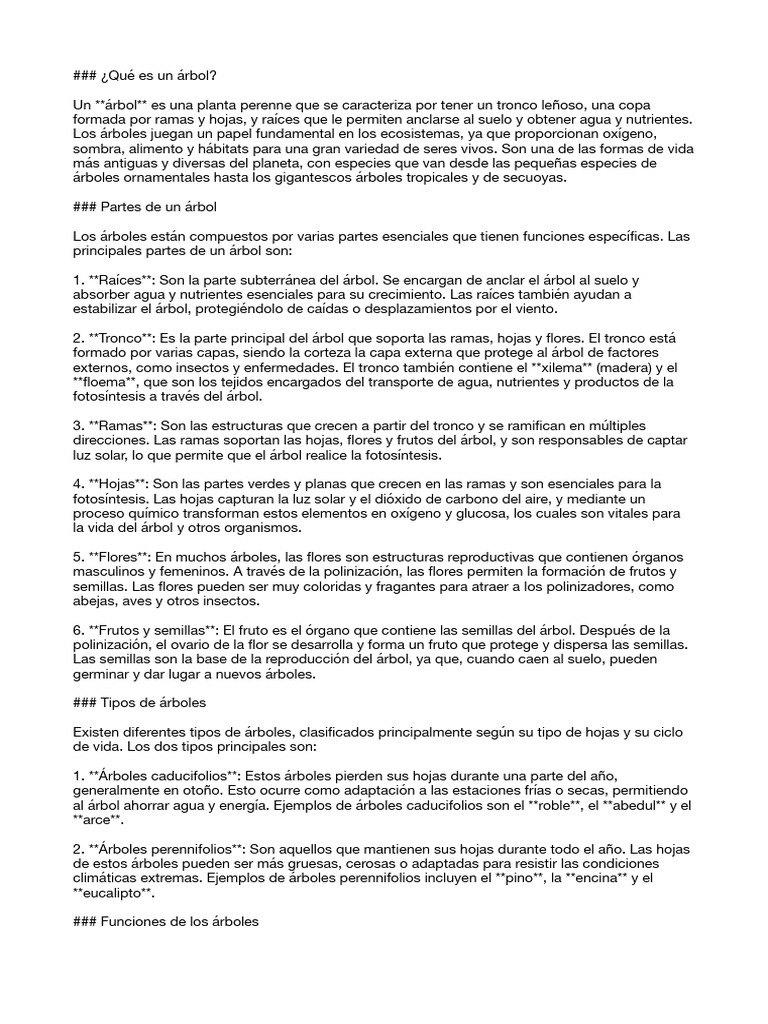 ¿Que Es Un Arbol? | PDF | Arboles | Tallo de la planta