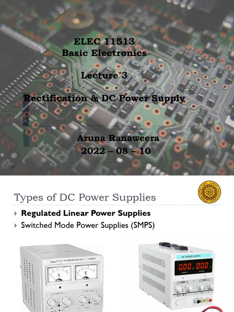 BECS 11413 L3 Rectifier Circuits | PDF | Rectifier | Power Supply