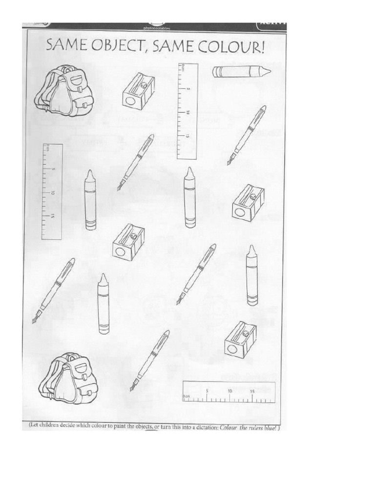 School Objects Printables | PDF