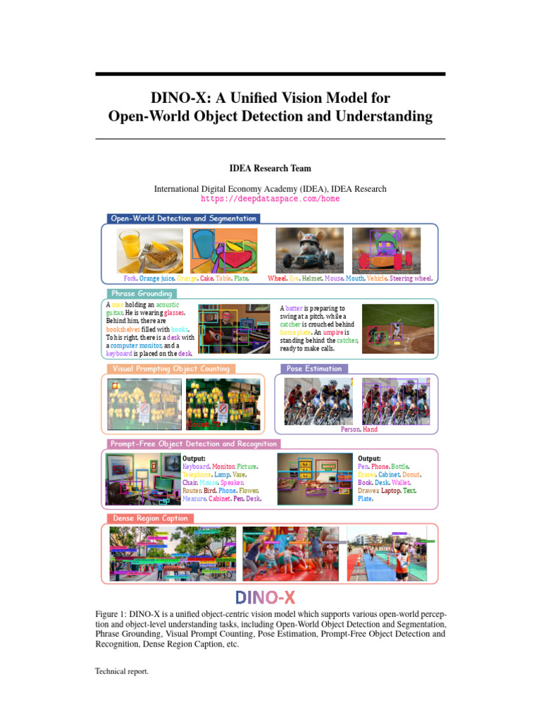 DINO-X: A Unified Vision Model For Open-World Object Detection and Understanding | PDF ...