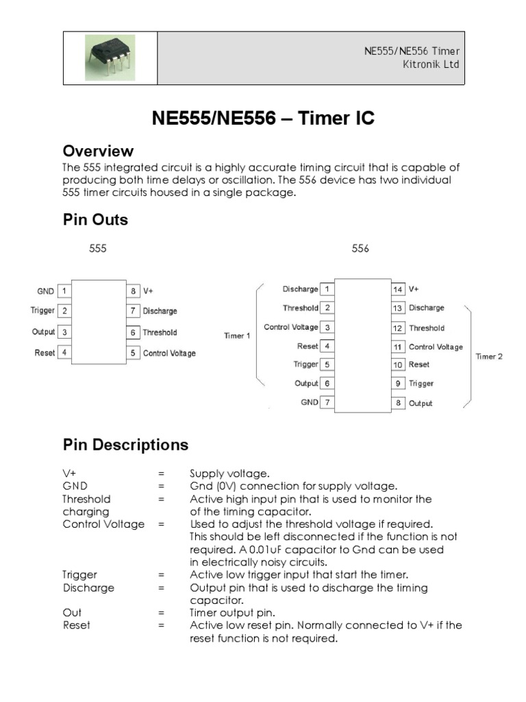Block Diagram of I.C. Timer (Such As 555) and Its Working | PDF ...
