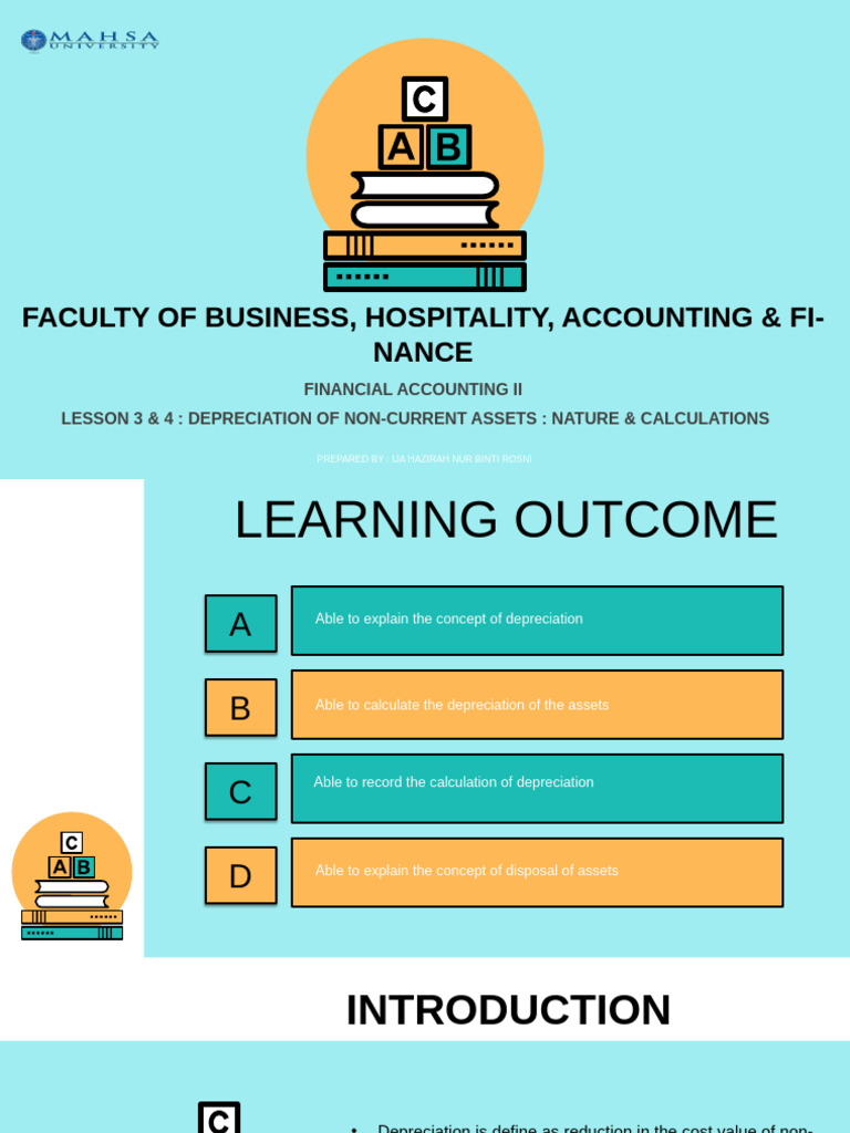 Lesson 3 - Depreciation of Non-Current Assets Double Entry Records For ...