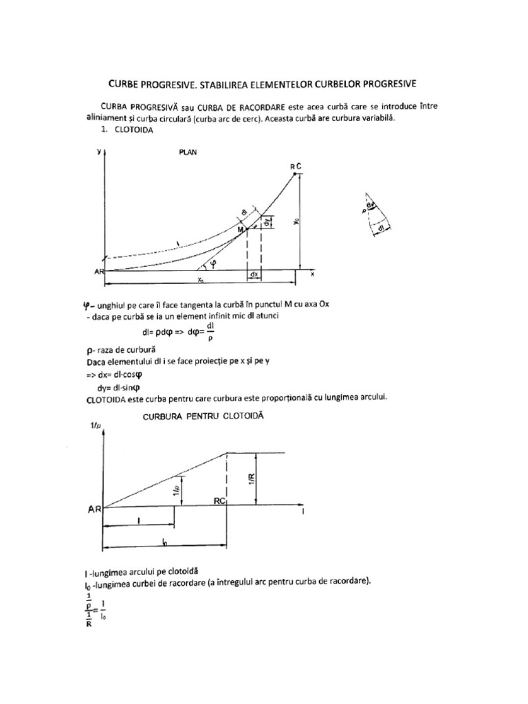 Curbe Progresive. Stabilirea Elementelor Curbelor Progresive | PDF