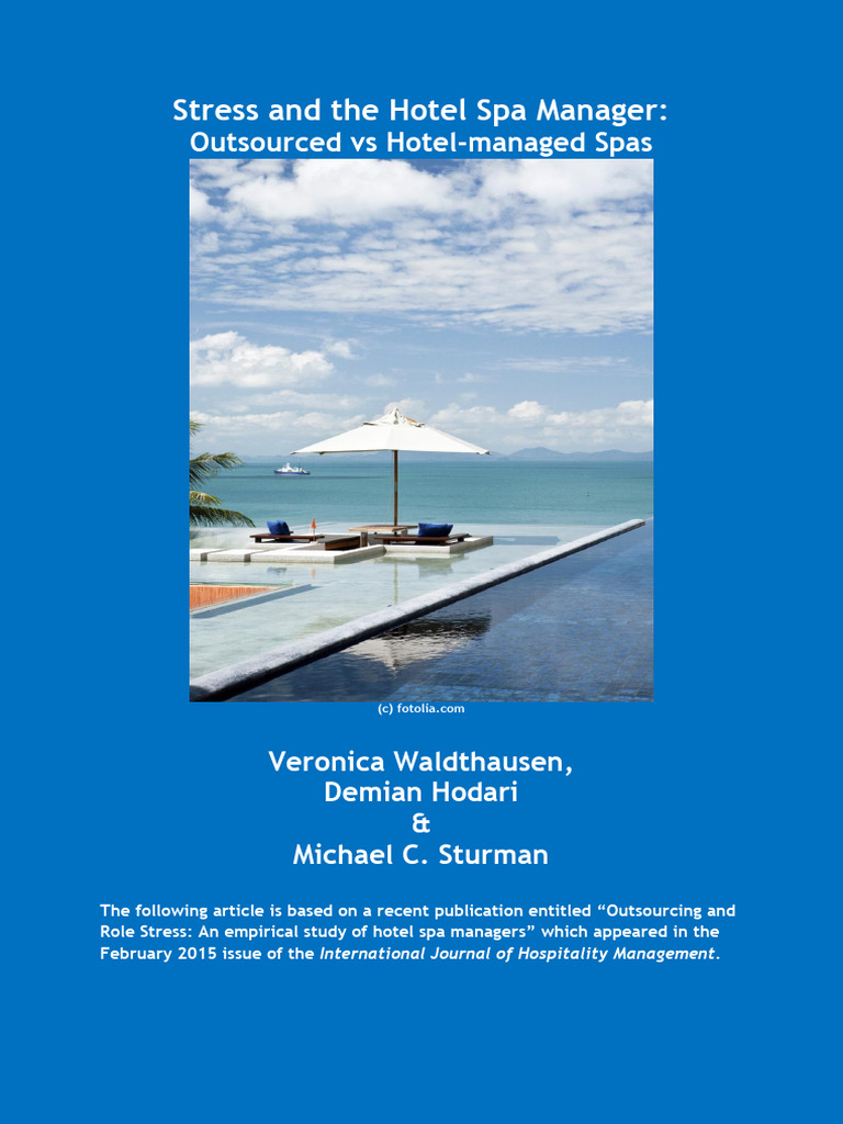 2014 Stress and The Hotel Spa Manager | PDF | Outsourcing | Spa