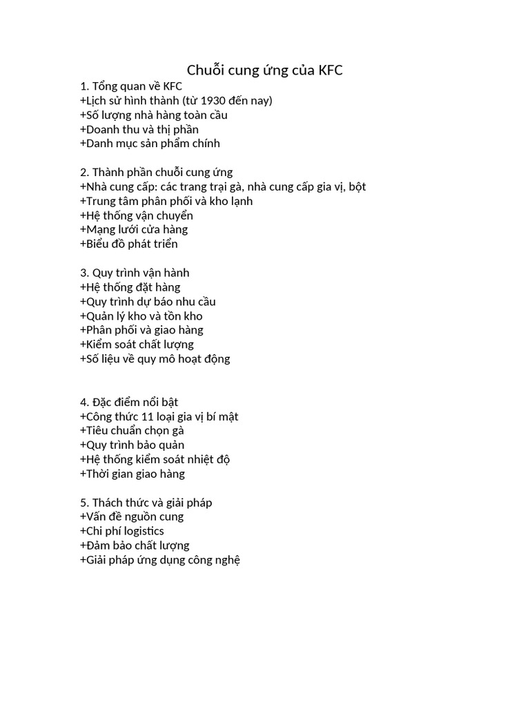 Chu I Cung NG C A KFC | PDF