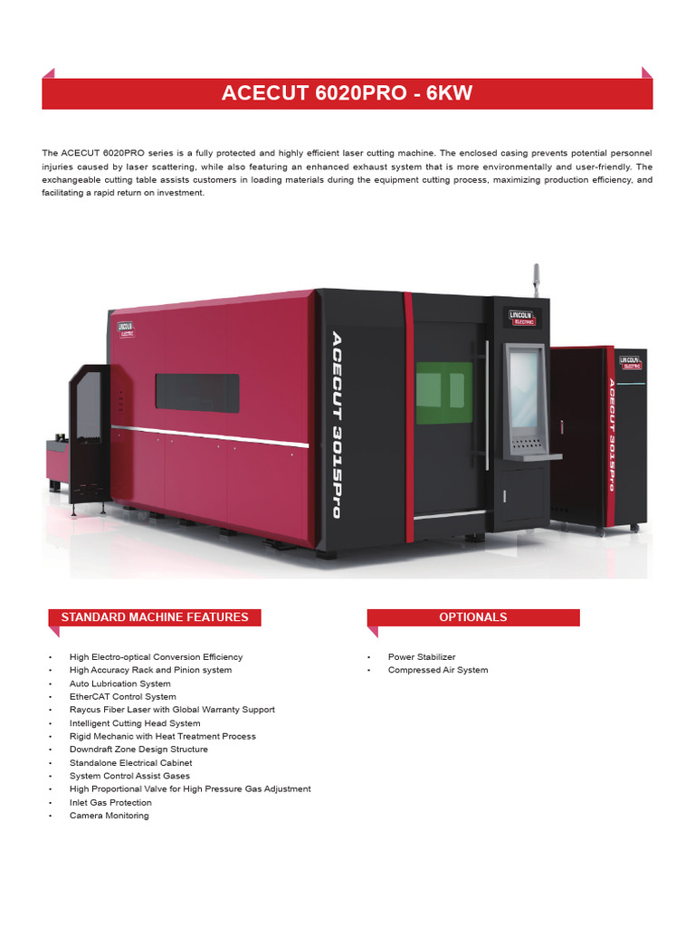 ACECUT 6020PRO Laser Cutting Machine | PDF