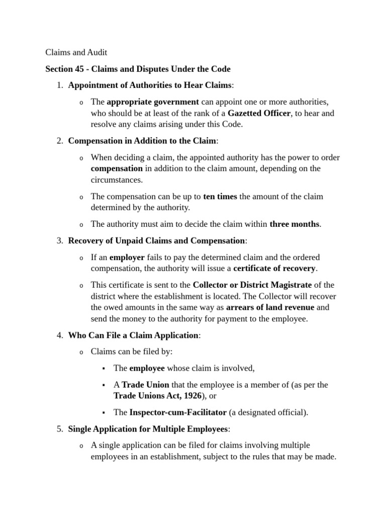 U4.3 Claims and Audit | PDF | Appeal | Audit