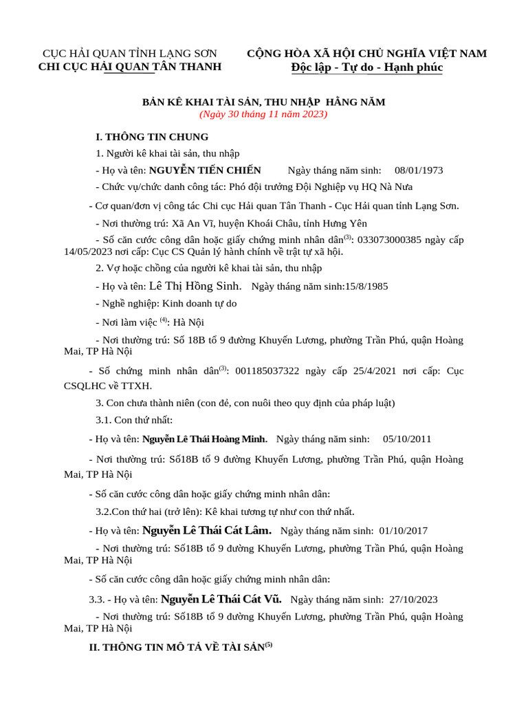 Vban S A M U K Khai T I S N Thu NH P 2023.doc - Sao Chép | PDF