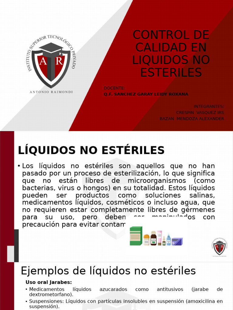 Control de Caldiad en Liquidos No Esteriles | PDF | Farmacéutico | Microorganismo