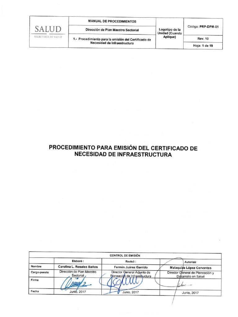 2.-Procedimiento para La Emisi N Del Certificado de Necesidad de Infraestructura | PDF