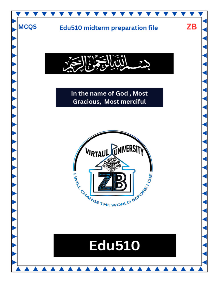 Edu510 Midterm Preparation Guide | PDF | Learning | Motivational