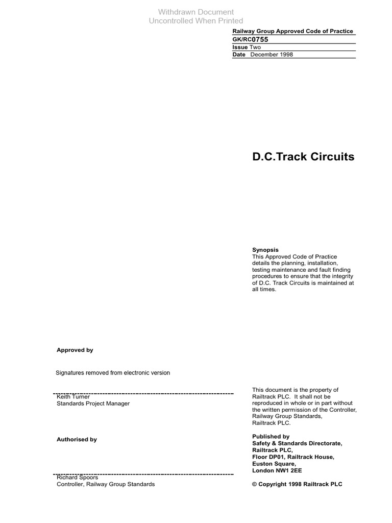 D.C.Track Circuits - RGS Online | PDF | Relay | Alternating Current