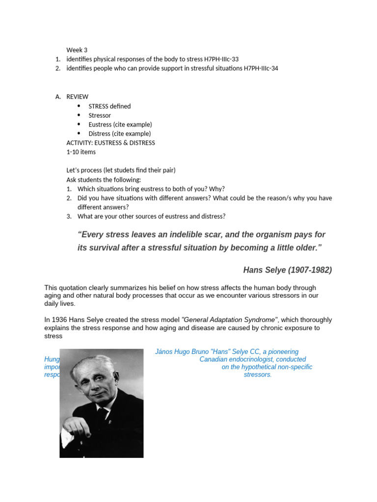 General Adaptation Syndrome | PDF | Stress (Biology) | Clinical Medicine