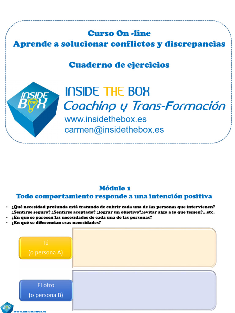 Conflictos - Cuaderno de Ejercicios Modulo 1 PDF | PDF