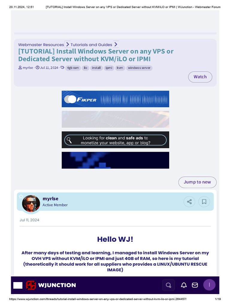 (TUTORIAL) Install Windows Server On Any VPS or Dedicated Server Without KVM - iLO or IPMI | PDF ...