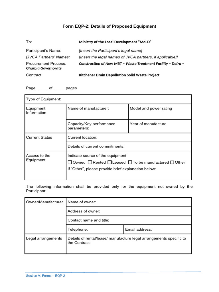 V - PP5 - Forms - EQP-2 Details of Proposed Equipment | PDF