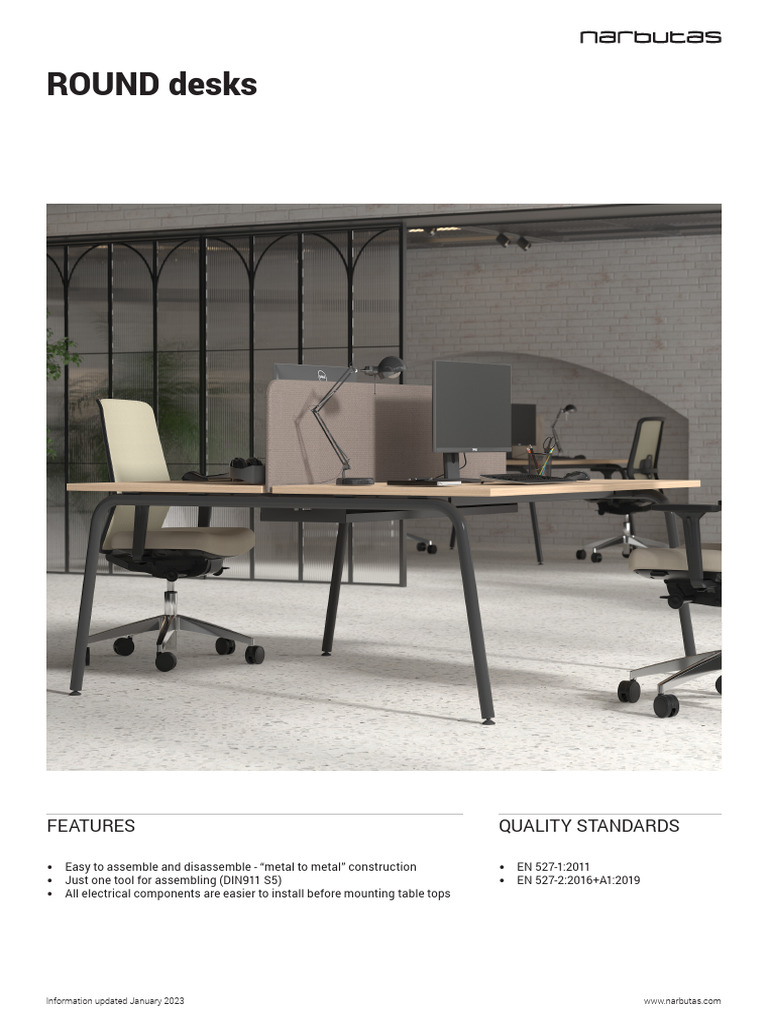 ROUND Desks - Technical Information - EN 1 | PDF | Manufactured Goods
