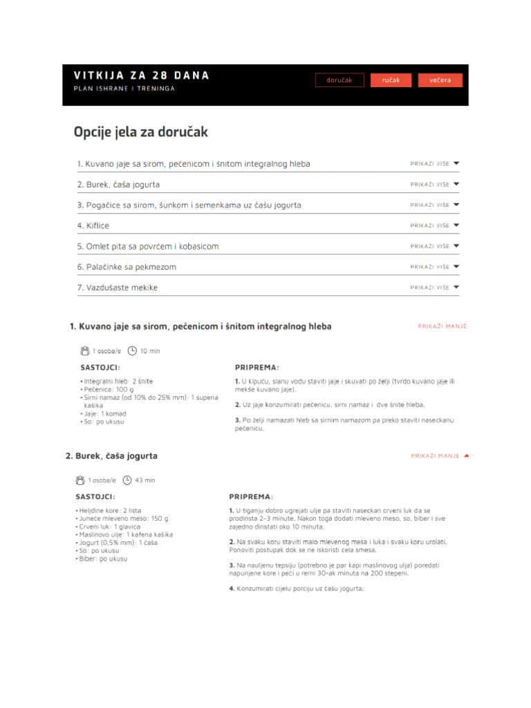 Dijeta 28 Dana | PDF