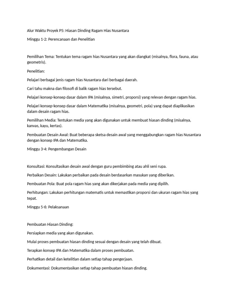 Alur Waktu Proyek P5 | PDF
