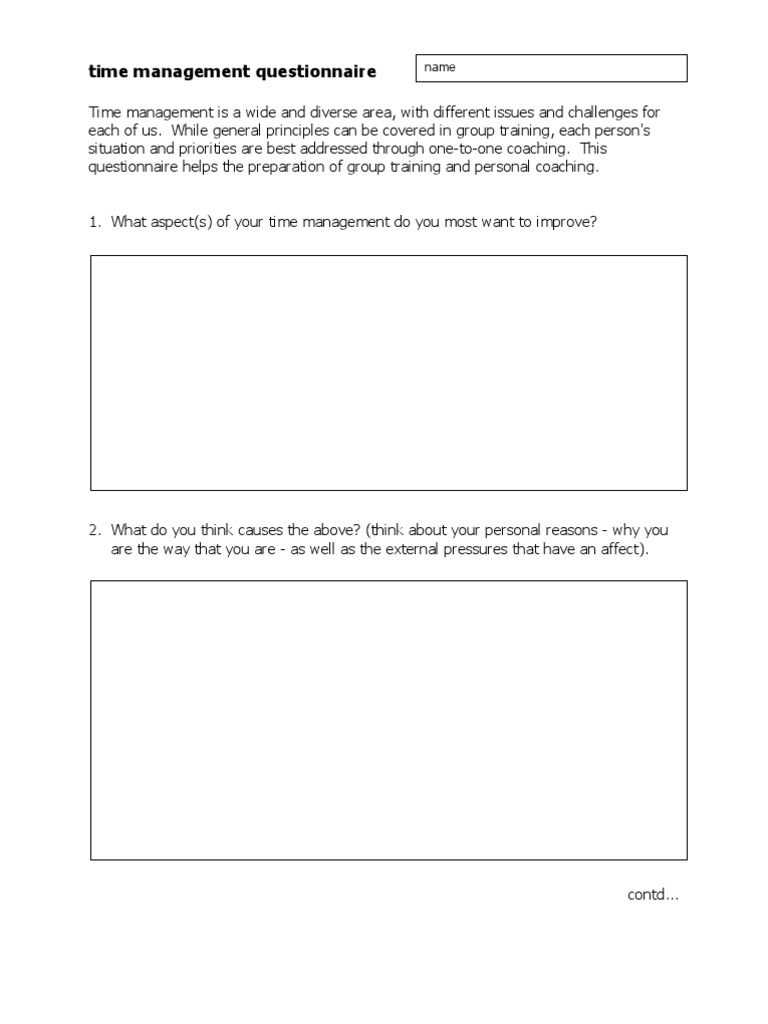 Time Management Survey | PDF | Career & Growth