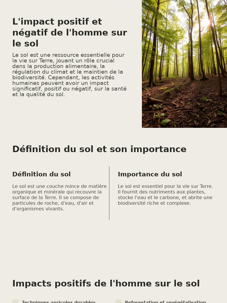 Impact de L'homme Sur Le Sol | PDF | Sol (pédologie) | Fertilité des sols