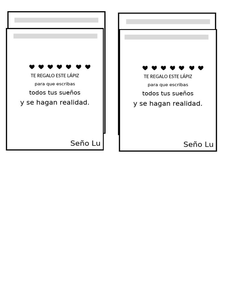 Tarjeta Lapiz Pdf