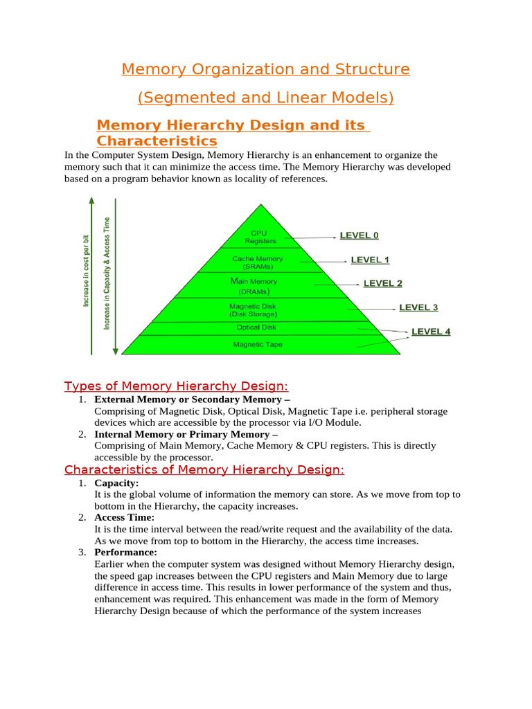 2-Memory Organization and Structure | PDF | Computer Data Storage | Central Processing Unit