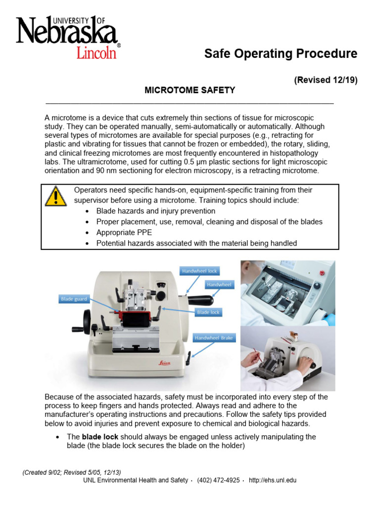 S-Microtome Safety 1 | PDF | Tools