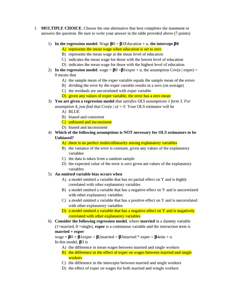 Midterm Code 1 | PDF | Ordinary Least Squares | Errors And Residuals